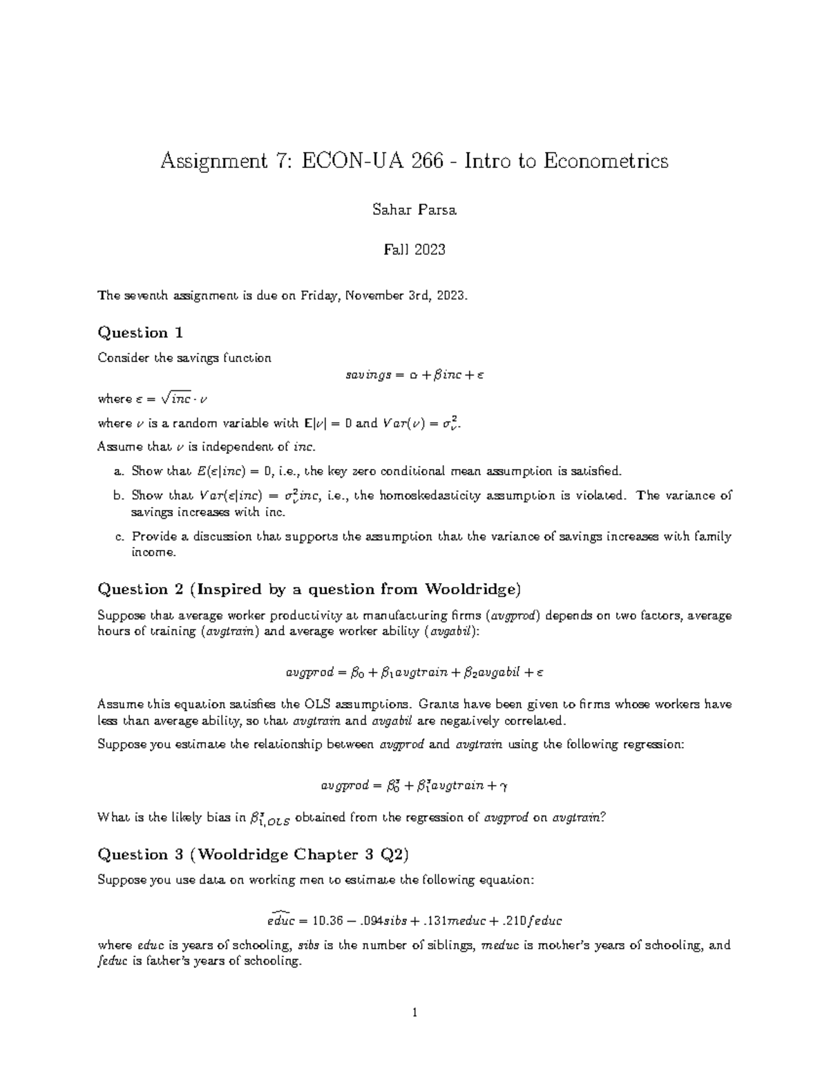 Assignment 7 - Copy - moma - Assignment 7: ECON-UA 266 - Intro to Econometrics Sahar Parsa Fall ...