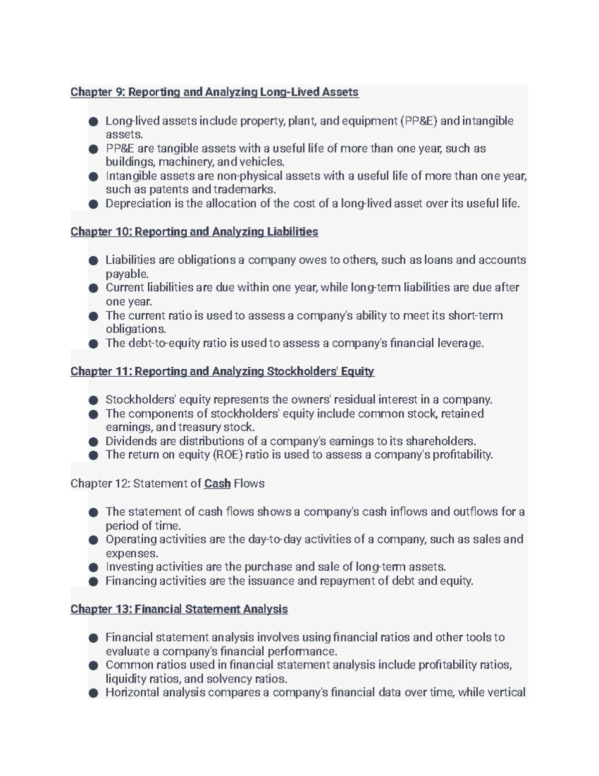 Fundamentals of Accounting - Chapter 9: Reporting and Analyzing Long ...