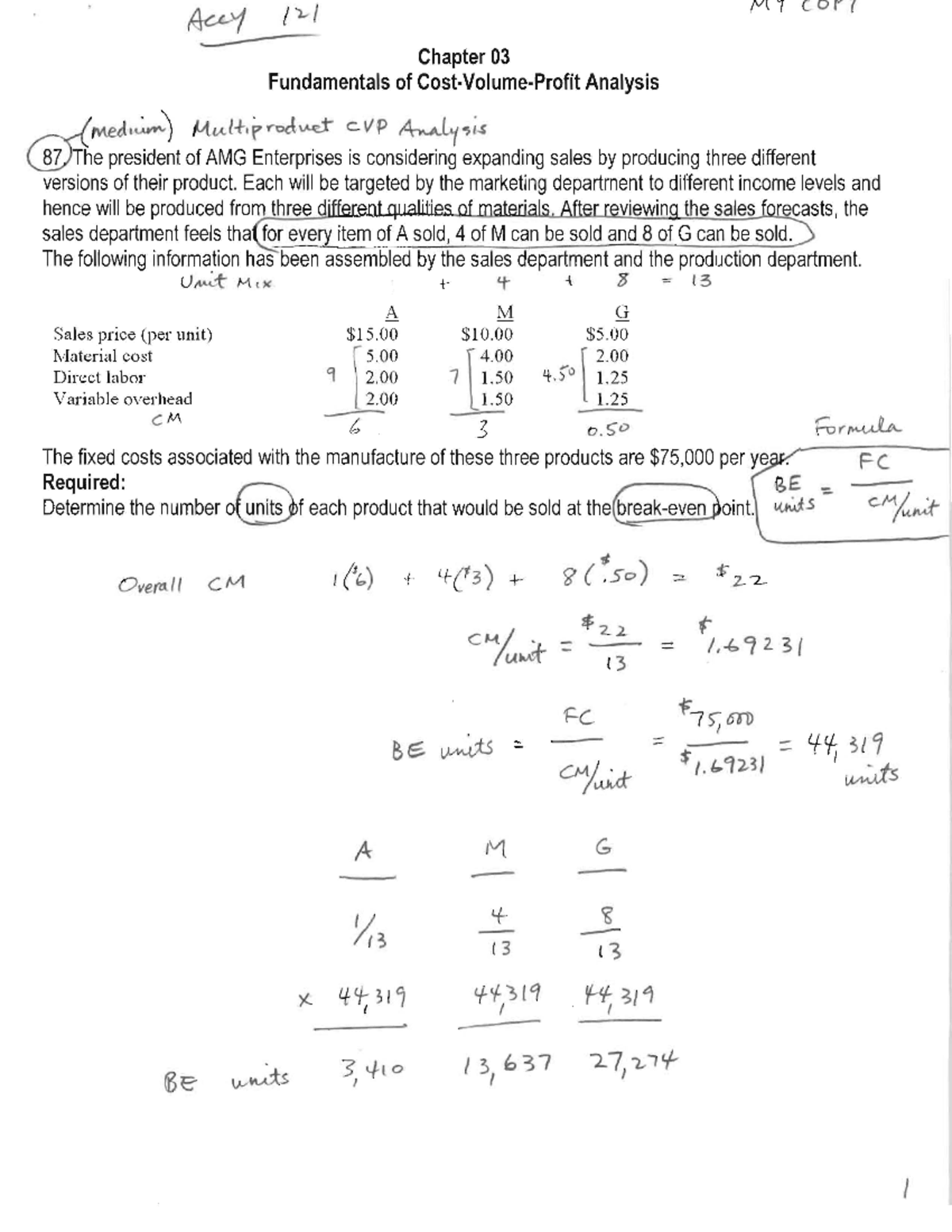 Cost volume profit analysis practice set - Accountancy - Studocu