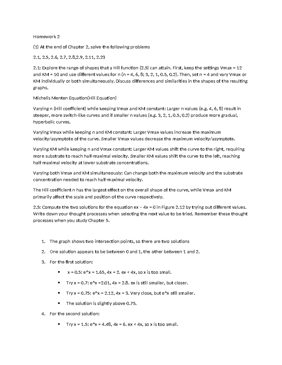 Systemshw - Chapter 2 - Homework 2 (1) At the end of Chapter 2, solve the following problems 2 ...