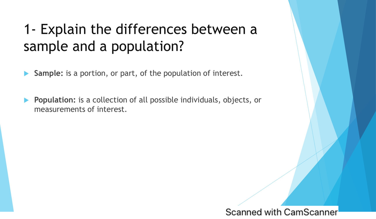 Section 1 (problems) - sample and a population - Statistical Methods ...