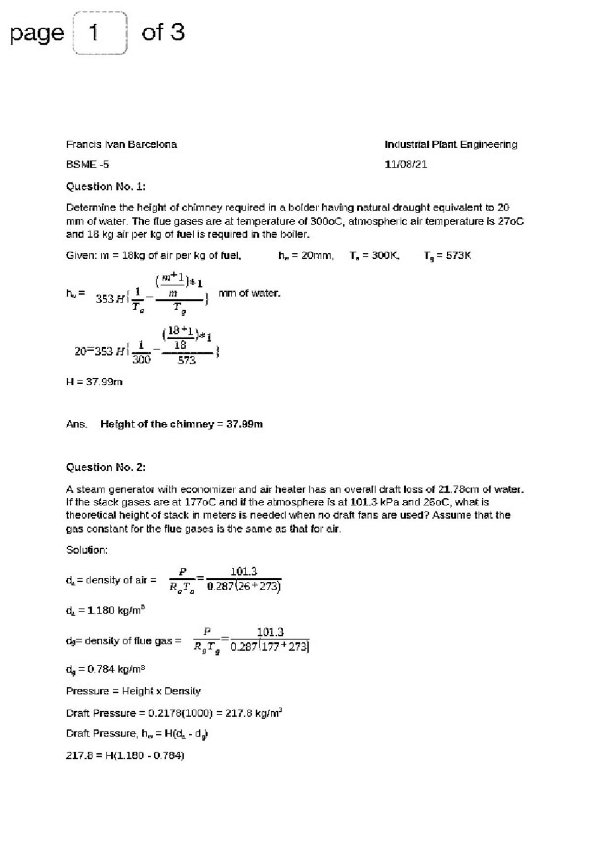 IPE Sample Problem Chimney - page 1 of 3 Francis Ivan Barcelona ...