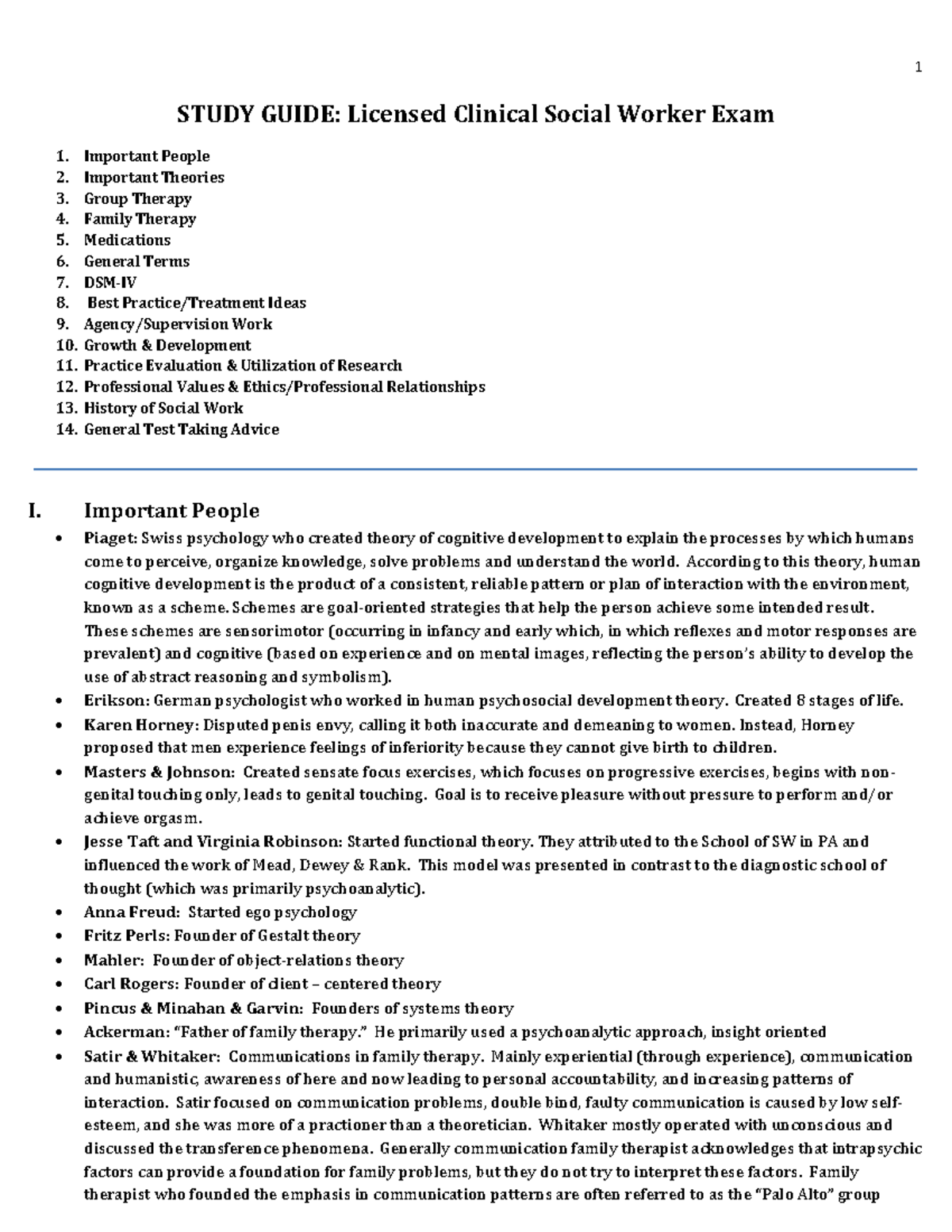 LCSW Master Study Guide - STUDY GUIDE: Licensed Clinical Social Worker ...