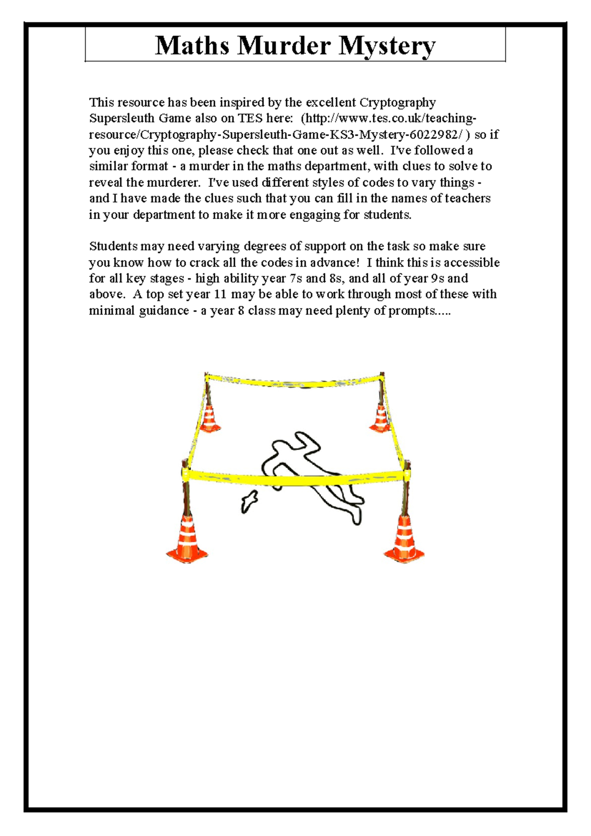 Maths Murder Mystery - Maths Murder Mystery This resource has been ...