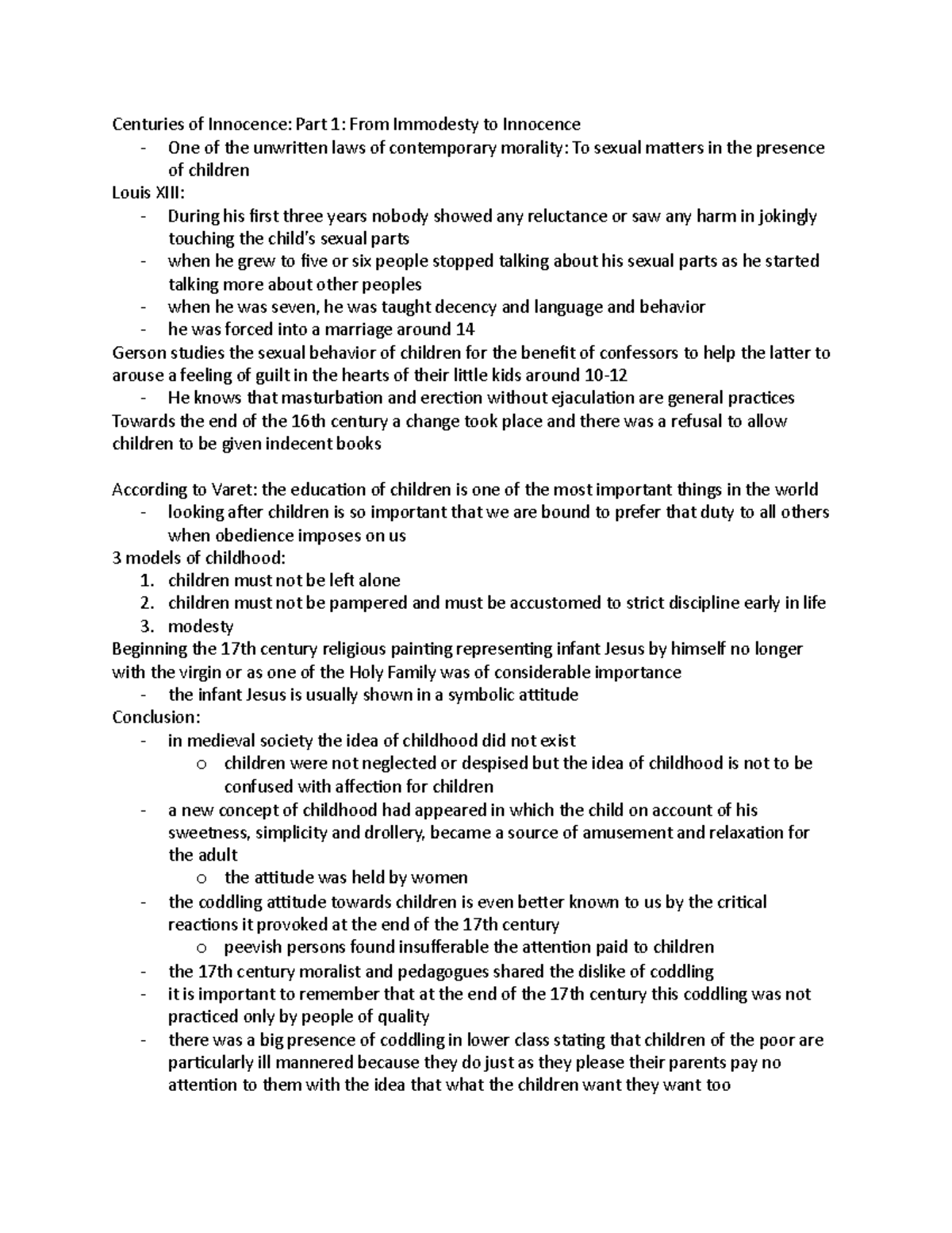 Children and culture readings - Centuries of Innocence: Part 1: From ...