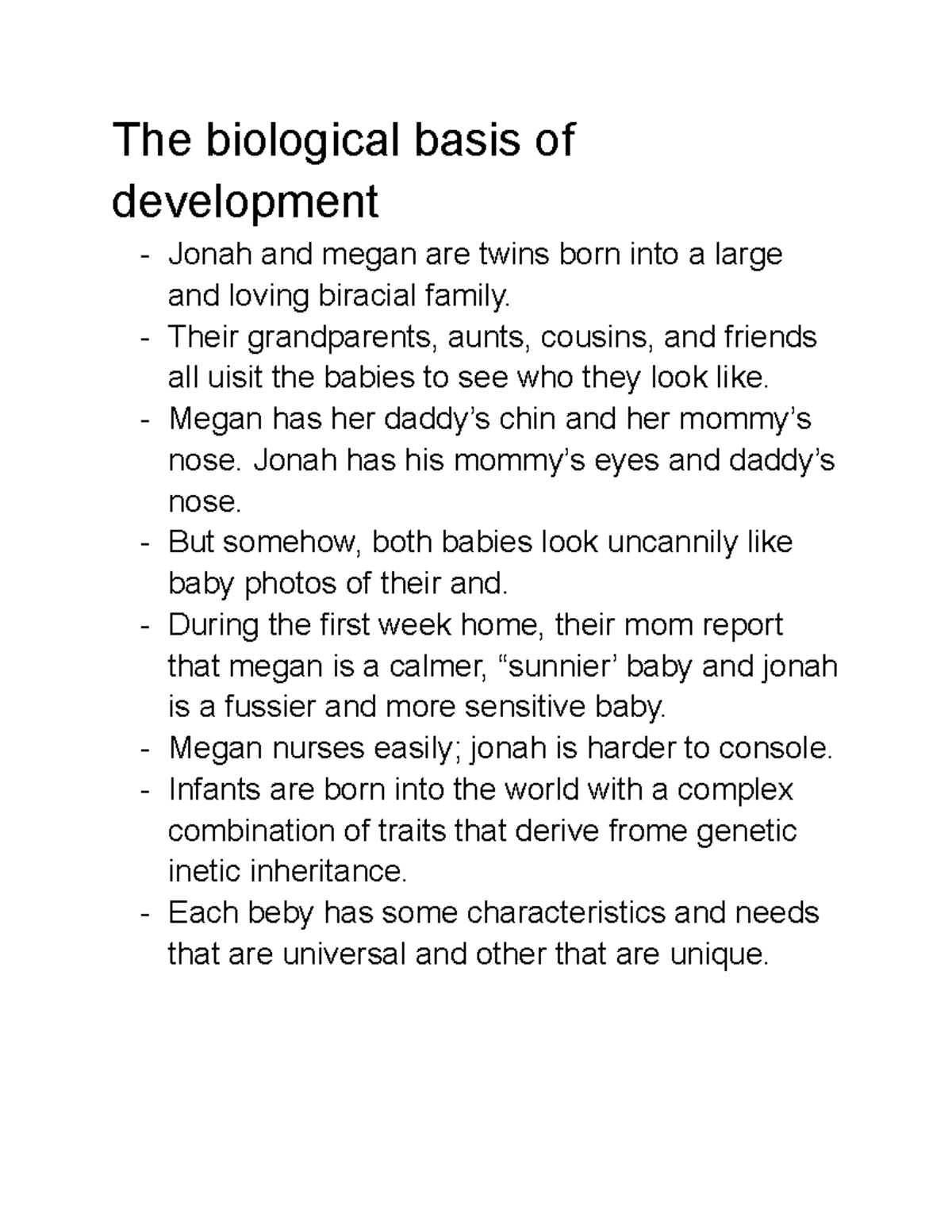 The biological basis of development - The biological basis of ...