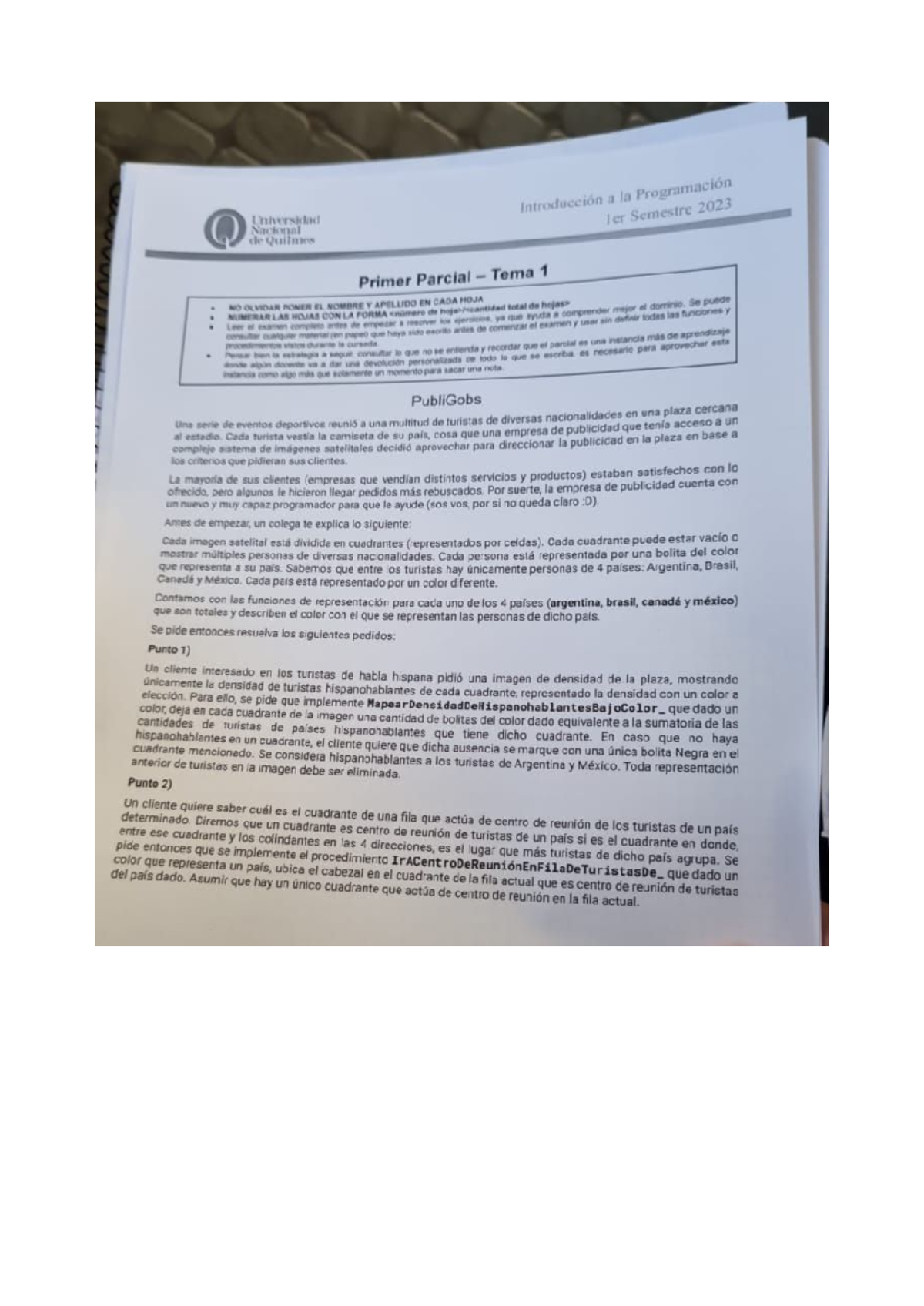 Primer parcial 1er cuatrimestre 2023 - Introducción a la Programación - Studocu