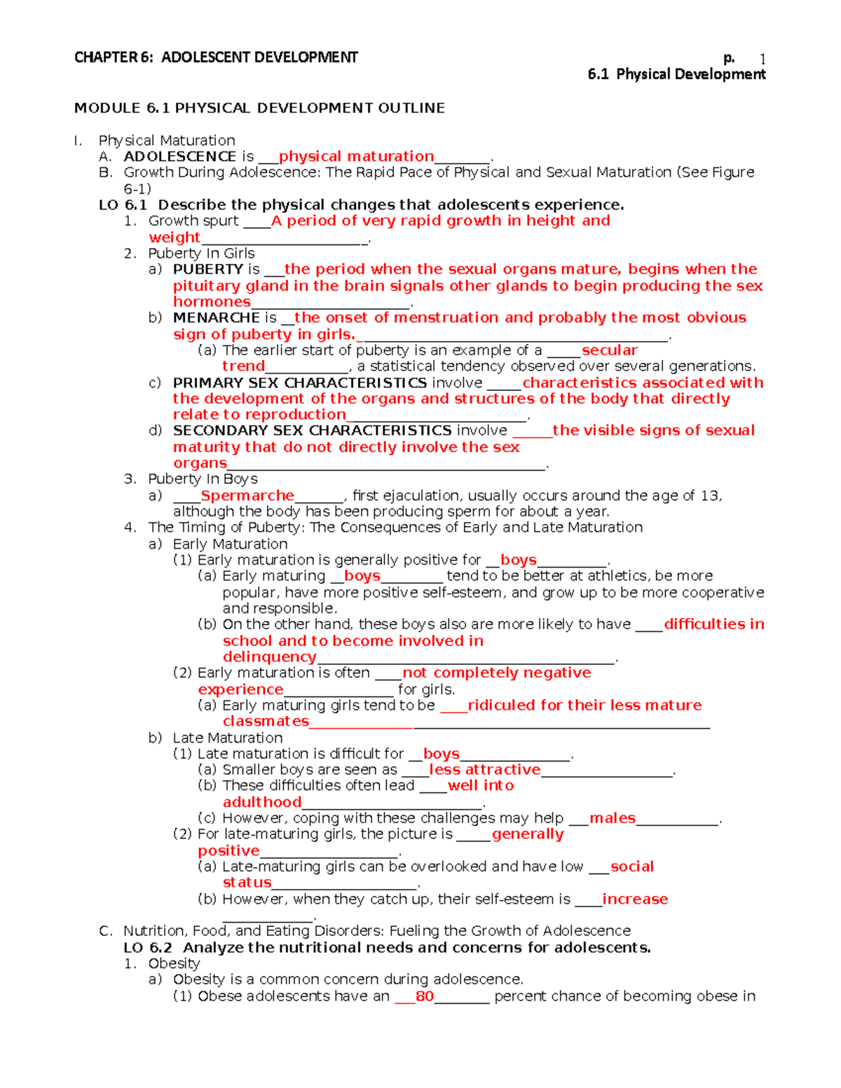 6 Ricks - Work - 6 Physical Development MODULE 6 PHYSICAL DEVELOPMENT ...