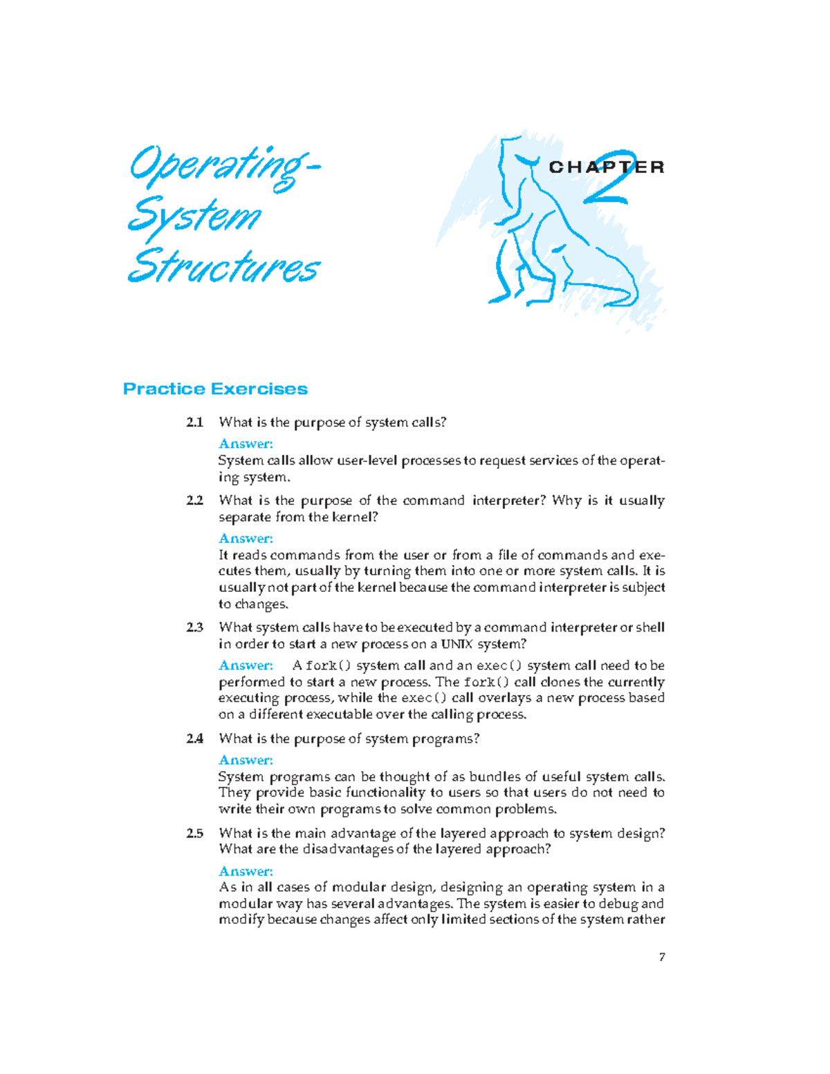 Solutions to Practice Exercises Ch.2 - 2 Operating - C H A P T E R System Structures Practice ...