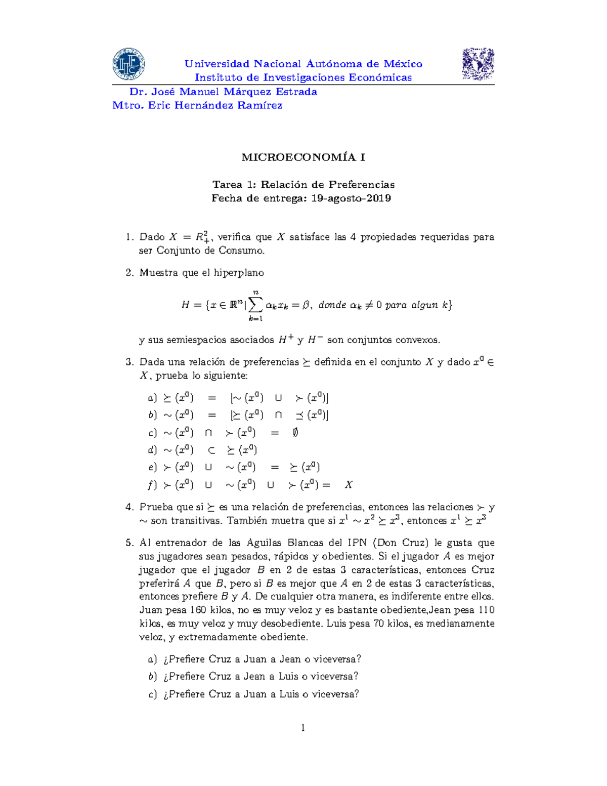 Tarea 1Micro IIEc - Análisis de datos de la bolsa - Universidad Nacional Aut ́onoma de M ́exico ...