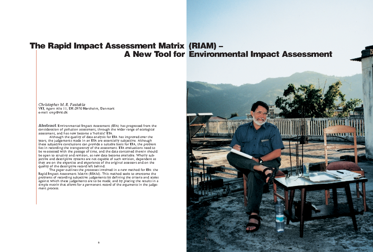 RIAM EIA - problemas matriz de evaluación - The Rapid Impact Assessment ...