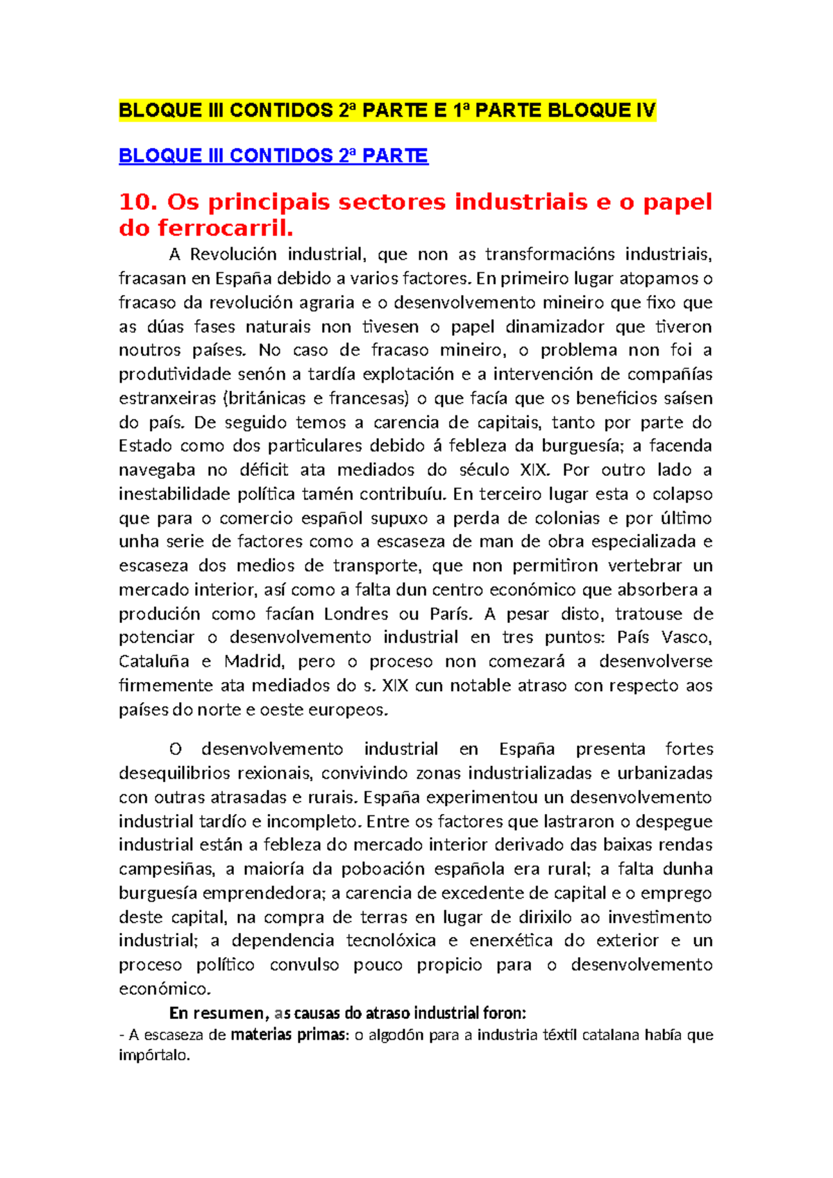 Bloque 3 Contidos 2ª E 1ª Parte Bloque 4 - BLOQUE III CONTIDOS 2ª PARTE E 1ª PARTE BLOQUE IV ...