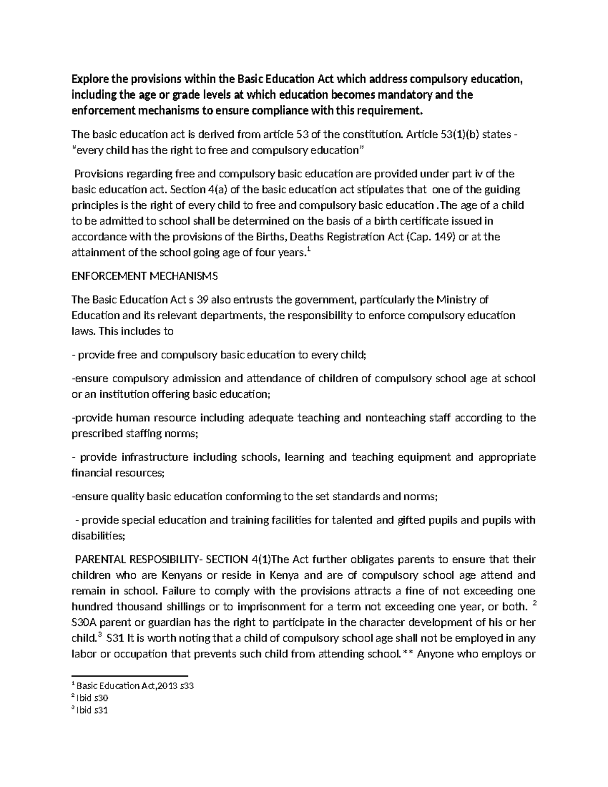 Compulsory education - Explore the provisions within the Basic ...
