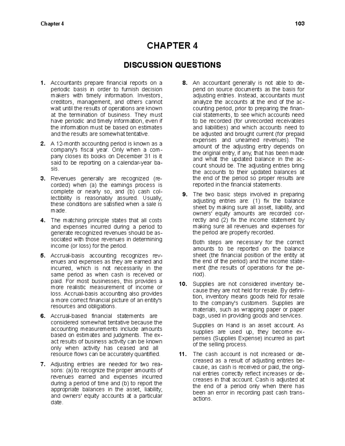 Albrecht Ch 4 SM 2PP - Lecture notes 1 - CHAPTER 4 DISCUSSION QUESTIONS ...