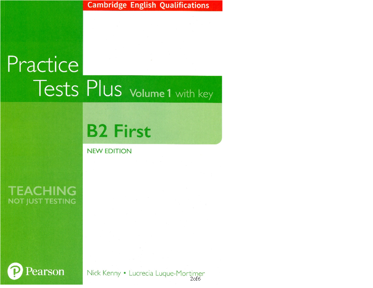 Practice tests plus volume 1 b2 first new edition - Medicina del Lavoro ...
