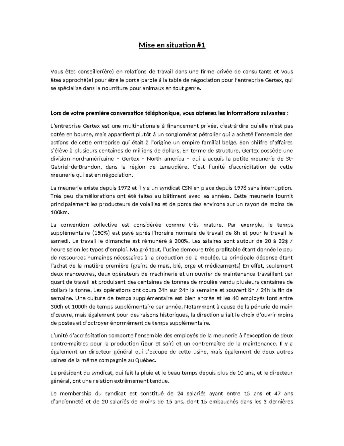 Mises en situation cours 6 - Mise en situation Vous êtes conseiller(ère ...