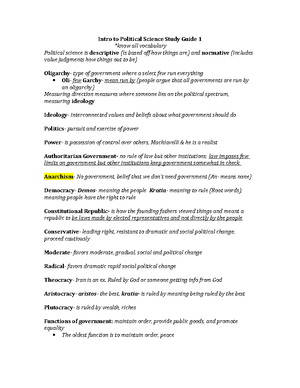 Ps2 - notes - As a social political science, contemporary political ...