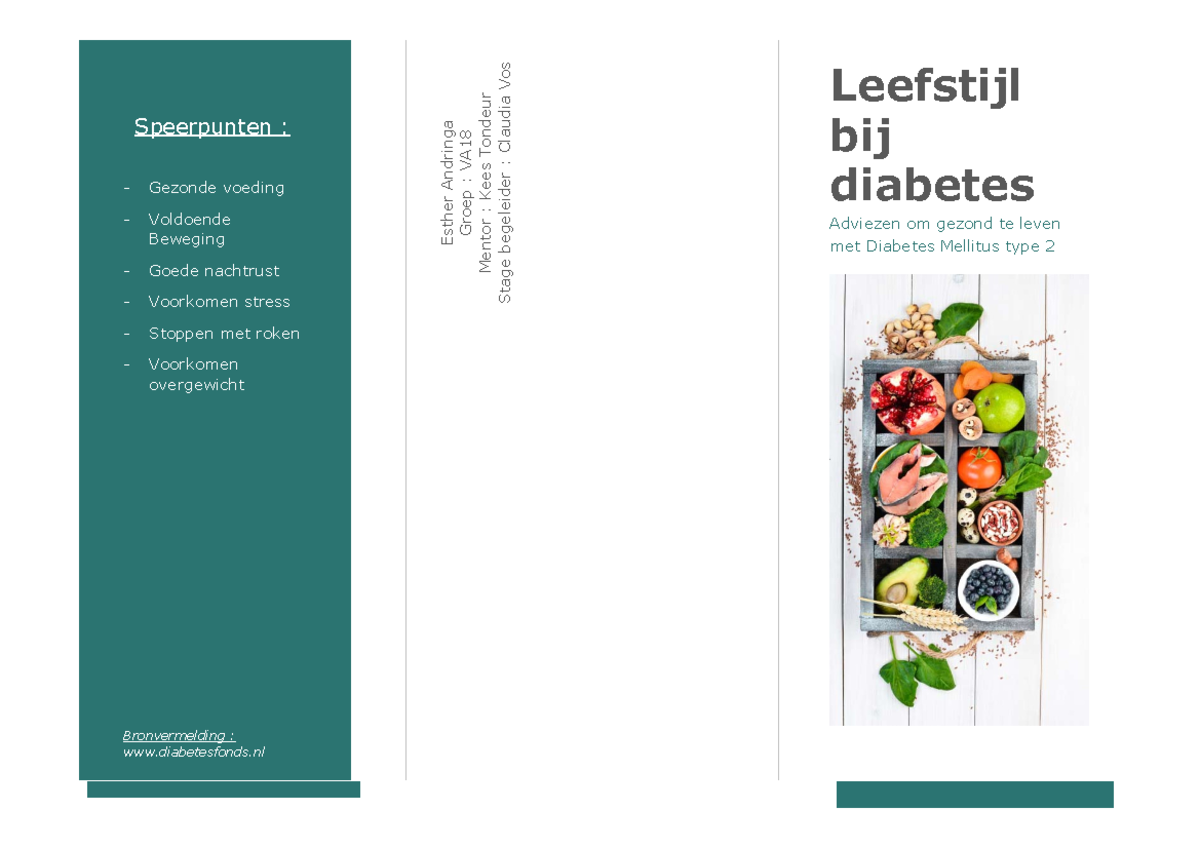 Folder - Speerpunten : Gezonde voeding Voldoende Beweging Goede ...