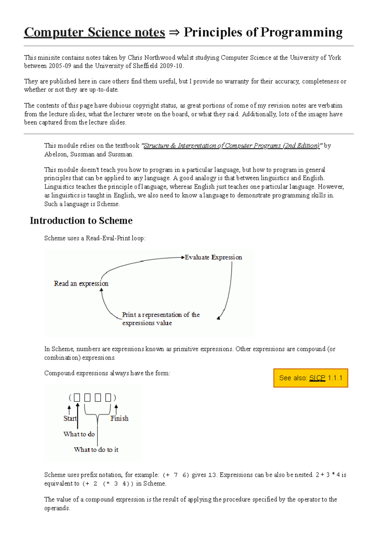 Principles of Programming - See also: SICP 1. Computer Science notes ⇒ ...