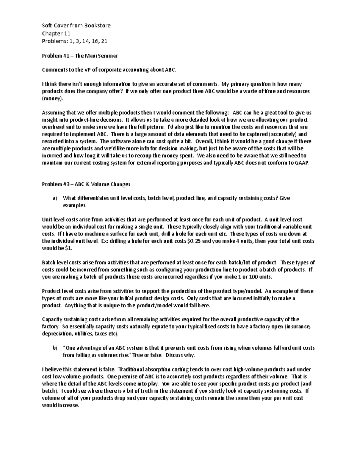 Chapter 11 Homework - Soft Cover from Bookstore Chapter 11 Problems: 1 ...