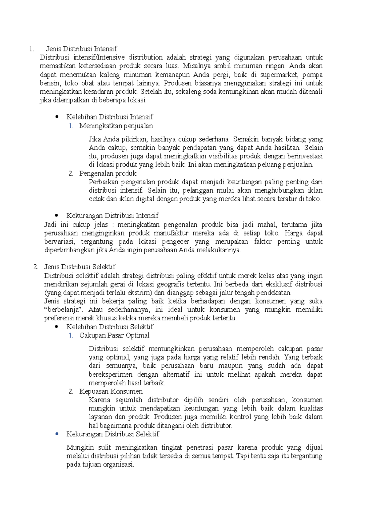 Diskusi 7 EKMA4216 Peryoga Gumelar - Jenis Distribusi Intensif ...