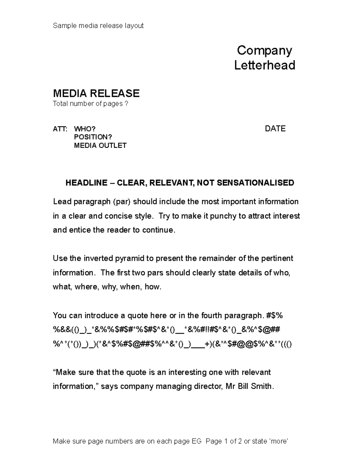 Media Release Example Layout Sample Media Release Layout Company media-release-example-layout-sample-media-release-layout-company