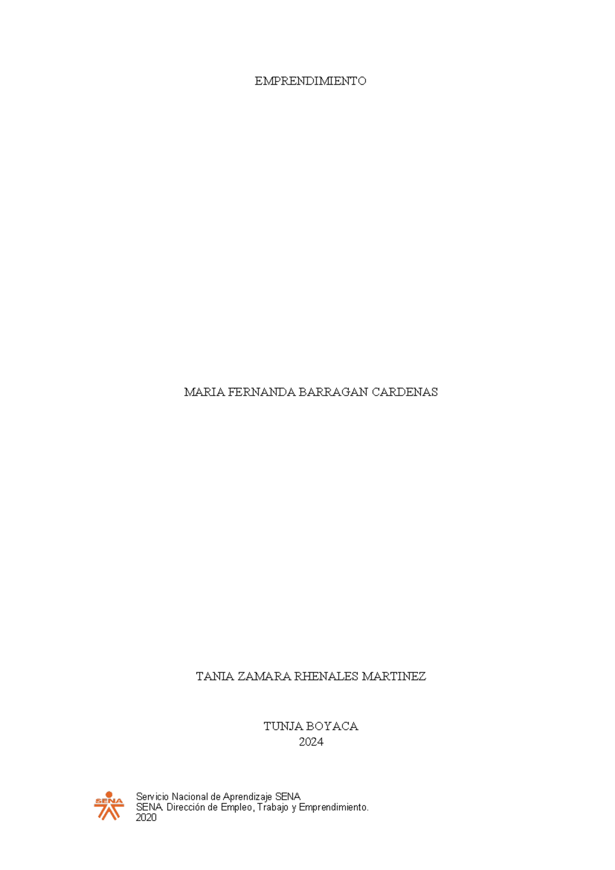 Emprendimiento Trabajo - EMPRENDIMIENTO MARIA FERNANDA BARRAGAN ...