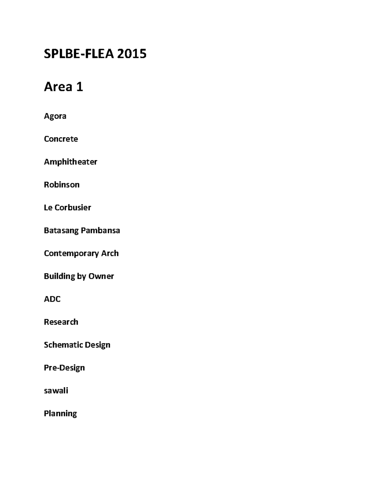Splbe-FLEA-2015 - BOARD EXAM FOR ARCHITECTURE LICENSE 2015 - SPLBE-FLEA ...