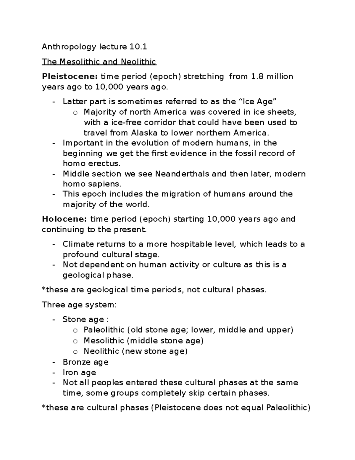 Anthropology Lecture 10 notes - ANT101 - U of T - Studocu