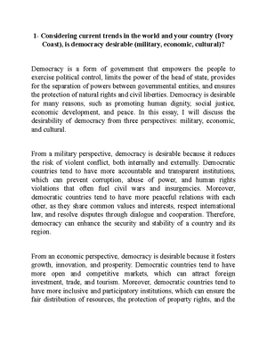 Essay - Comparative Political - Topic: How does the global geopolitical ...