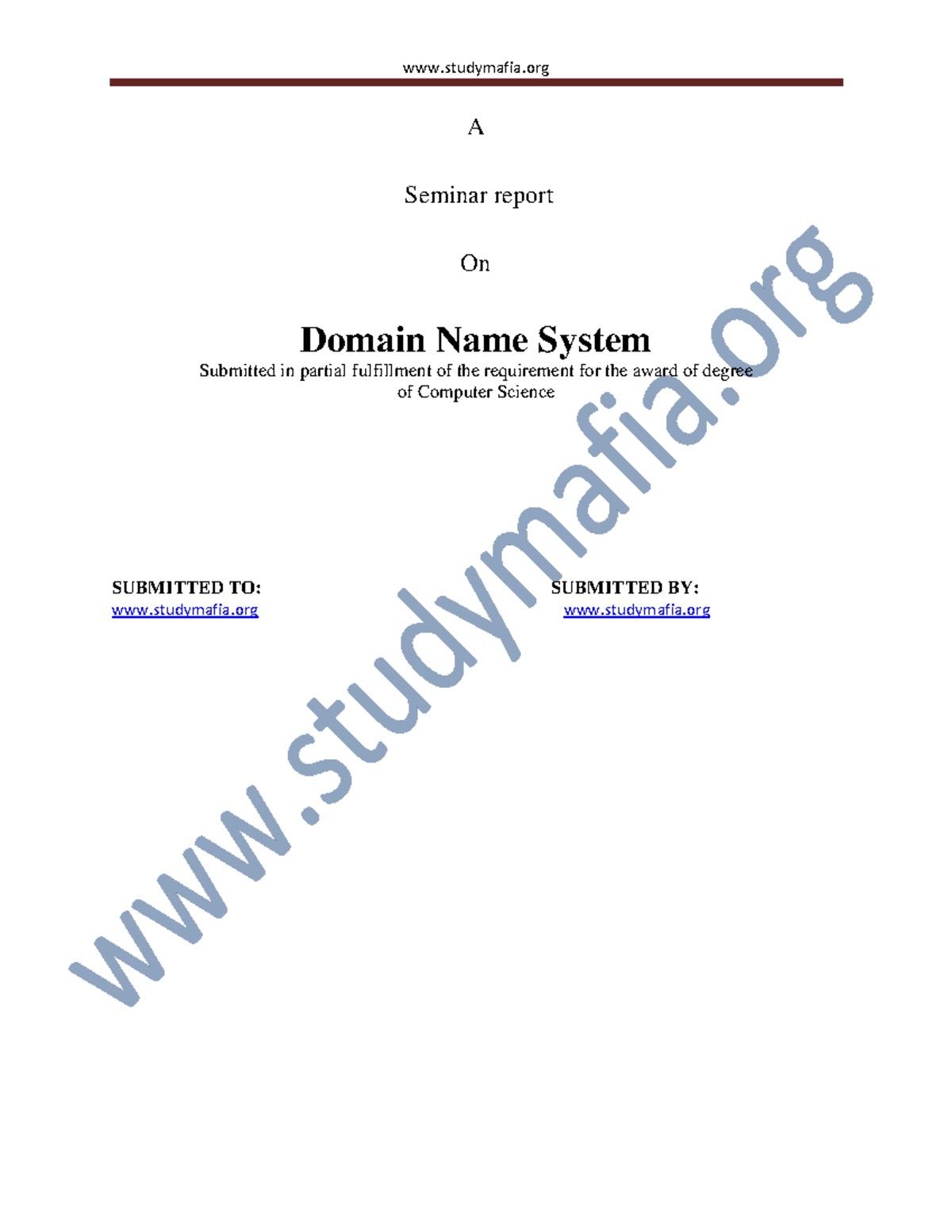 Domain - this is practical of dns - A Seminar report On Domain Name ...