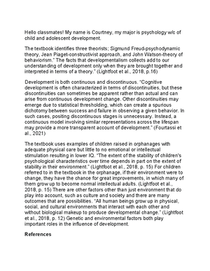 PSY 491 Module One Video Reflection - Module One Video Reflection 1 Module One Video Reflection ...