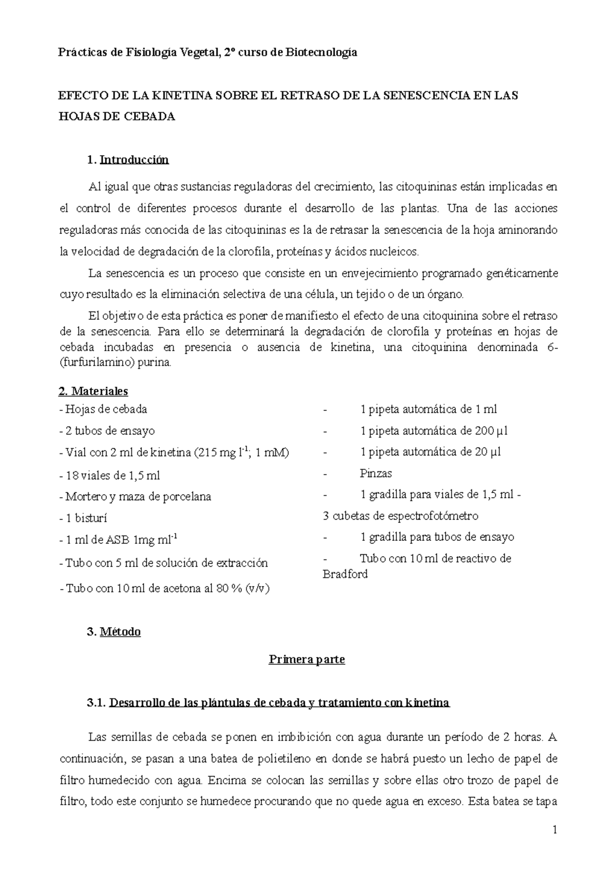 Práctica 3. Efecto de la kinetina Jorge Rodríguez Criado - Prácticas de ...