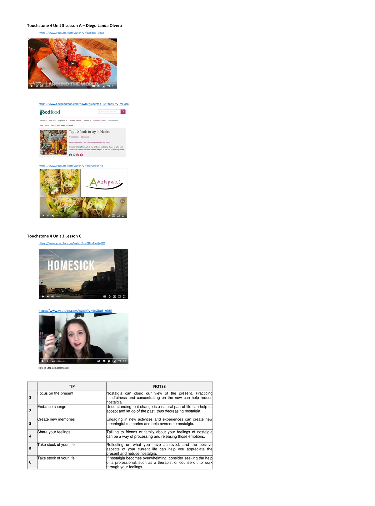 Level 4 - Unit 3 worksheet 2 - Touchstone 4 Unit 3 Lesson A – Diego ...