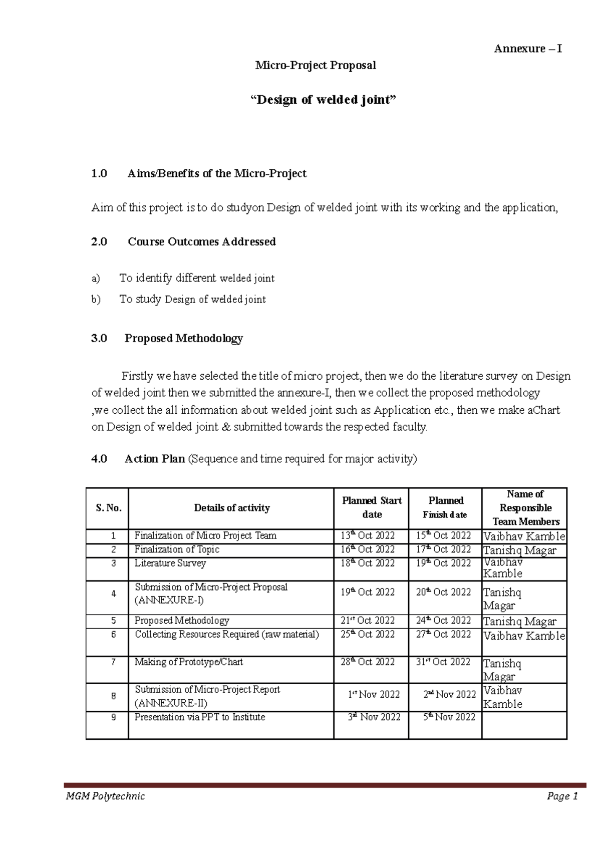Emd 2 (1) - practical - MGM Polytechnic Page 1 Annexure – I Micro ...