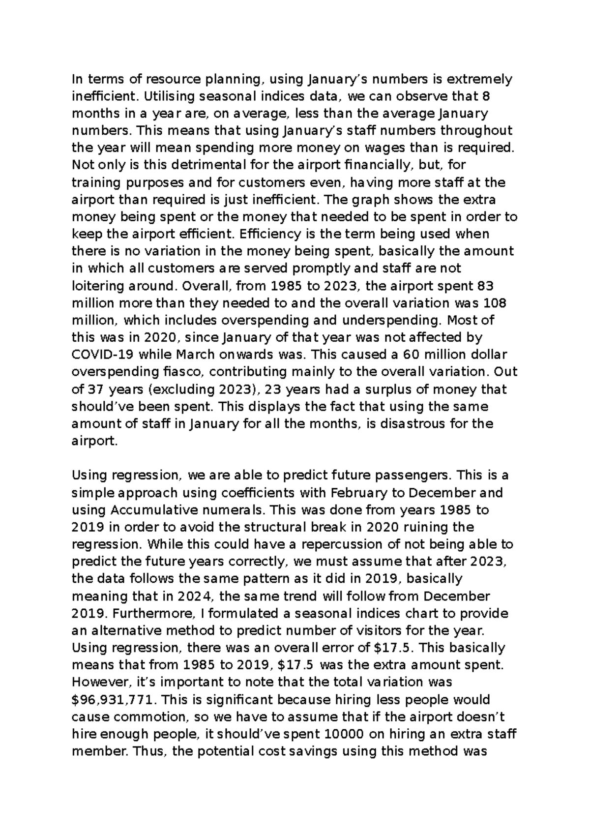 Part 5 script for Group Proeject - In terms of resource planning, using ...