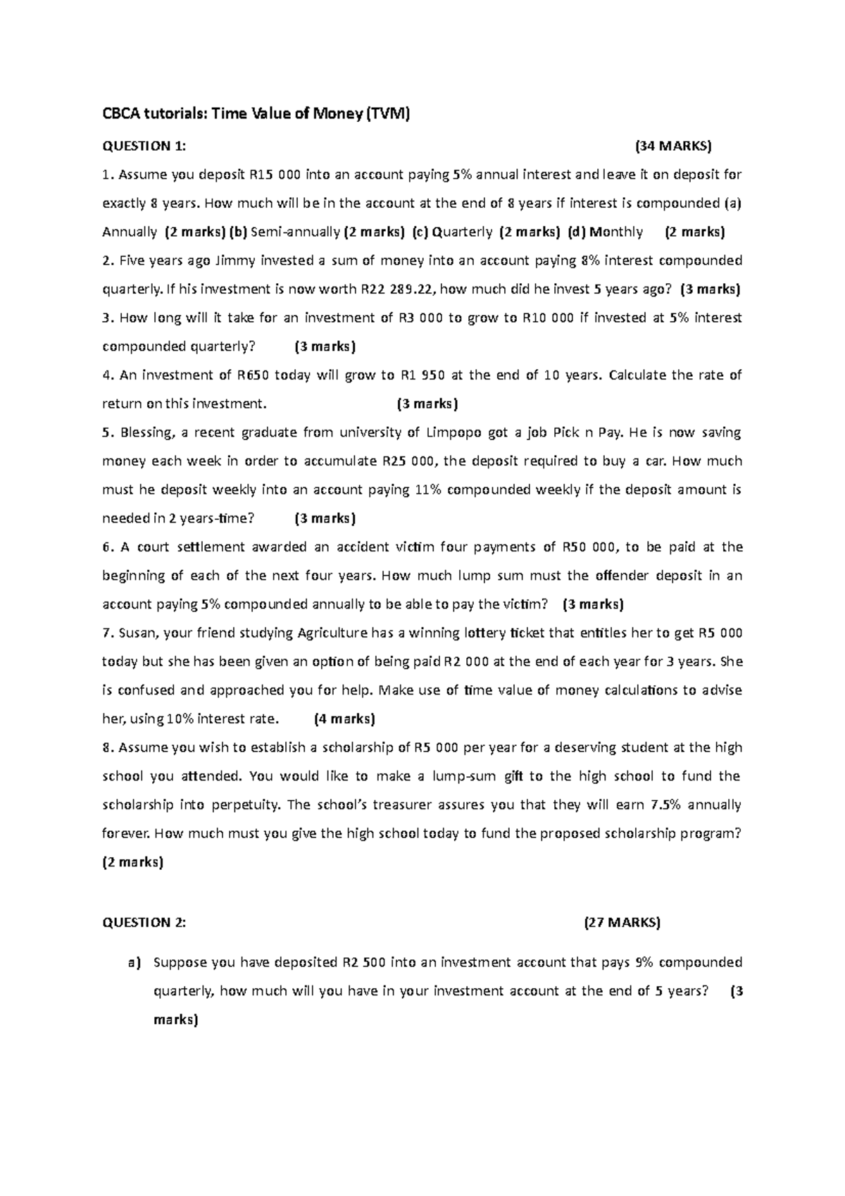 CBCA tutorials (TMV) - CBCA tutorials: Time Value of Money (TVM ...