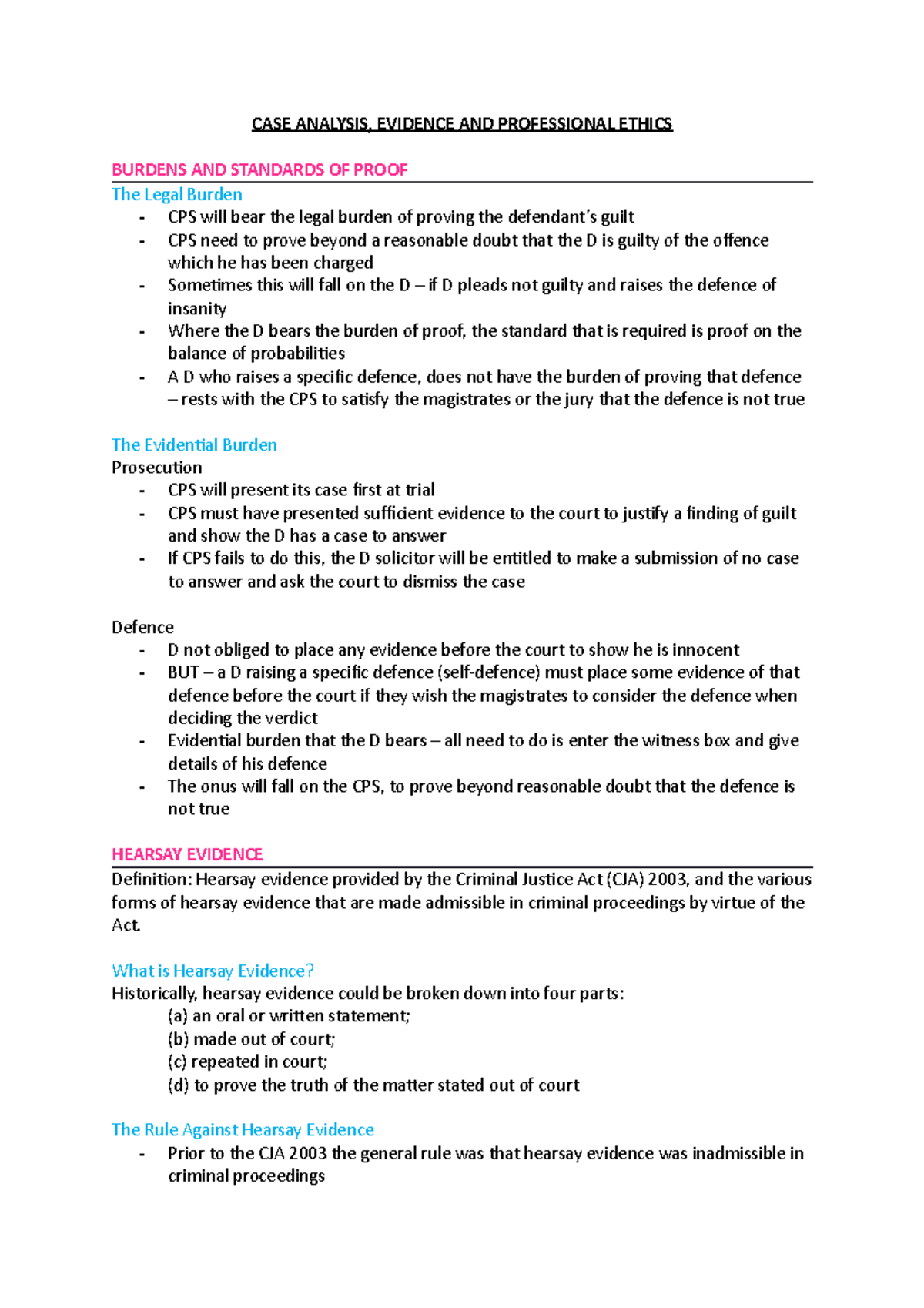 WS15 - Reading - CASE ANALYSIS, EVIDENCE AND PROFESSIONAL ETHICS ...