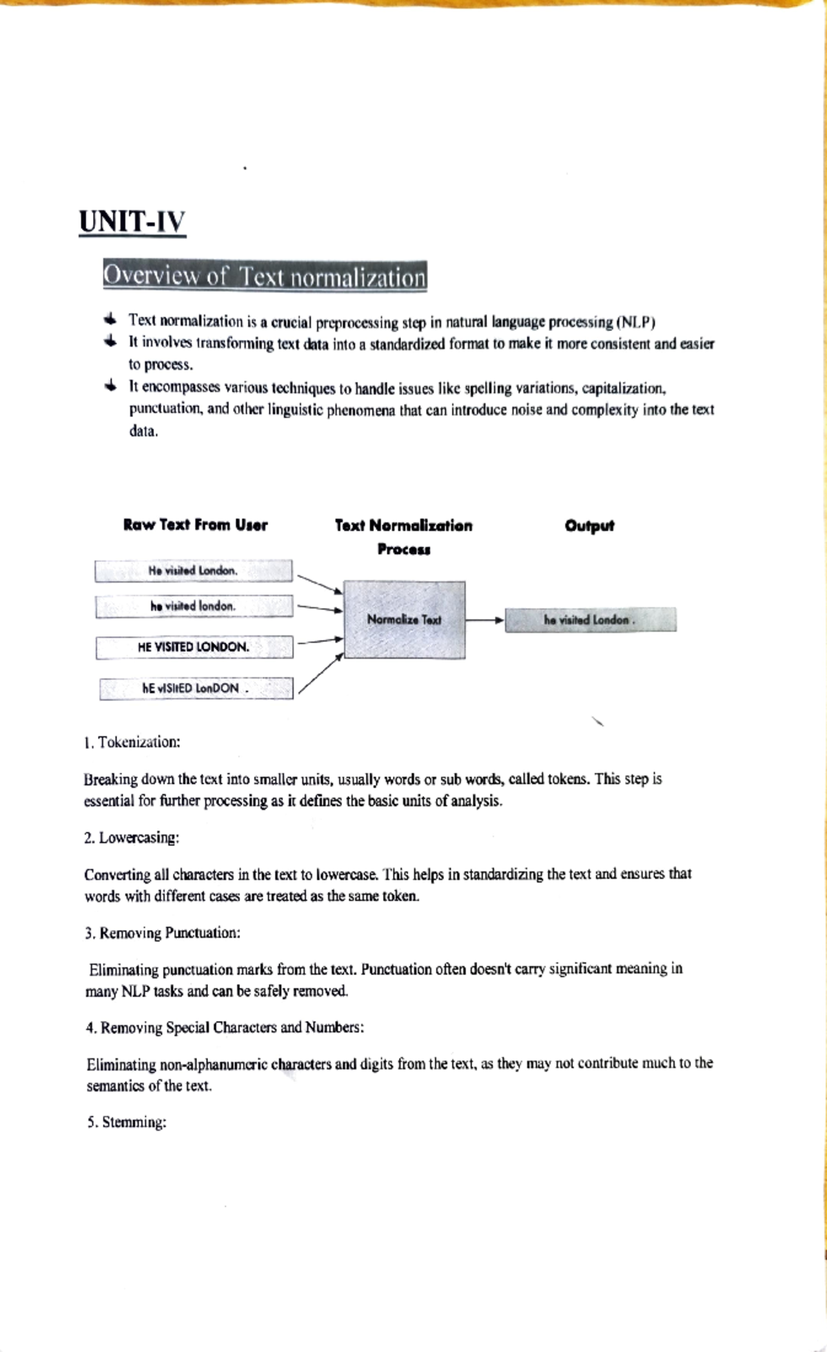 T&S analysis unit 4 - UNIT-IV Overview of Text normalization Text ...