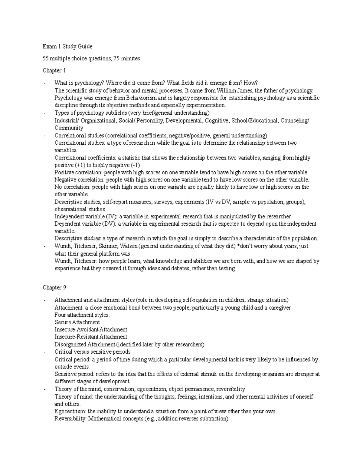 Exam 1 Study Guide Spring 2023 Online - Exam 1 Study Guide 55 multiple ...