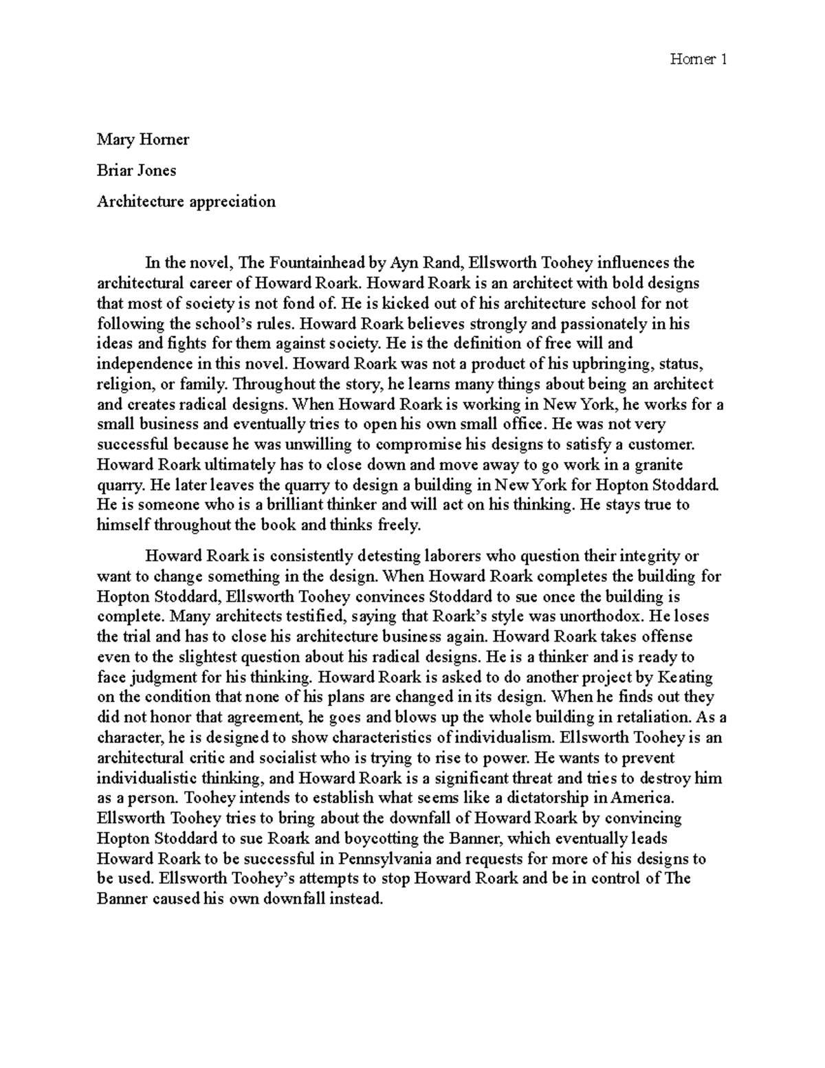 Arch appr 2 - paper 2 - Horner 1 Mary Horner Briar Jones Architecture ...