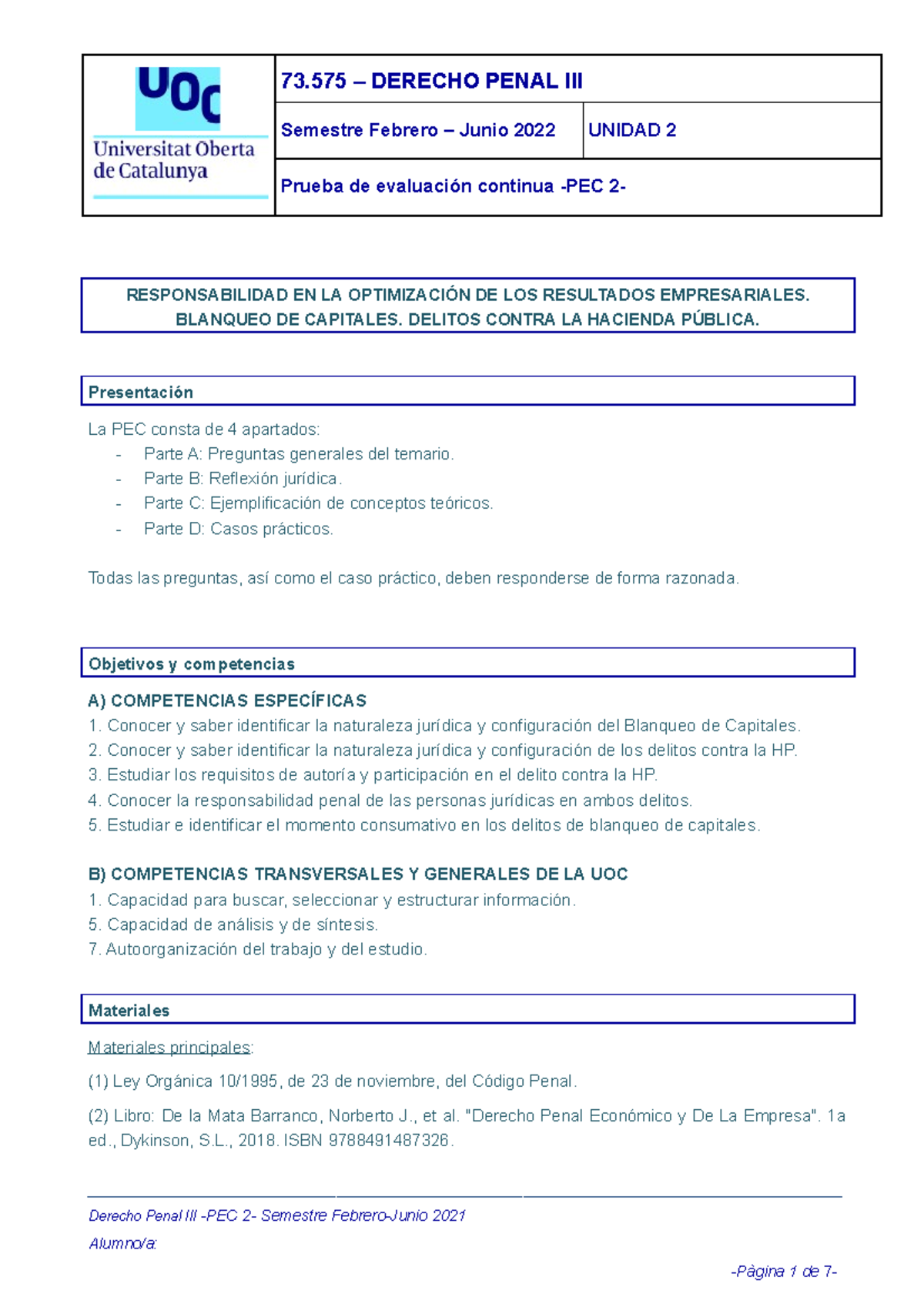73er eefer rtetee ee - Semestre Febrero – Junio 2022 UNIDAD 2 Prueba de ...