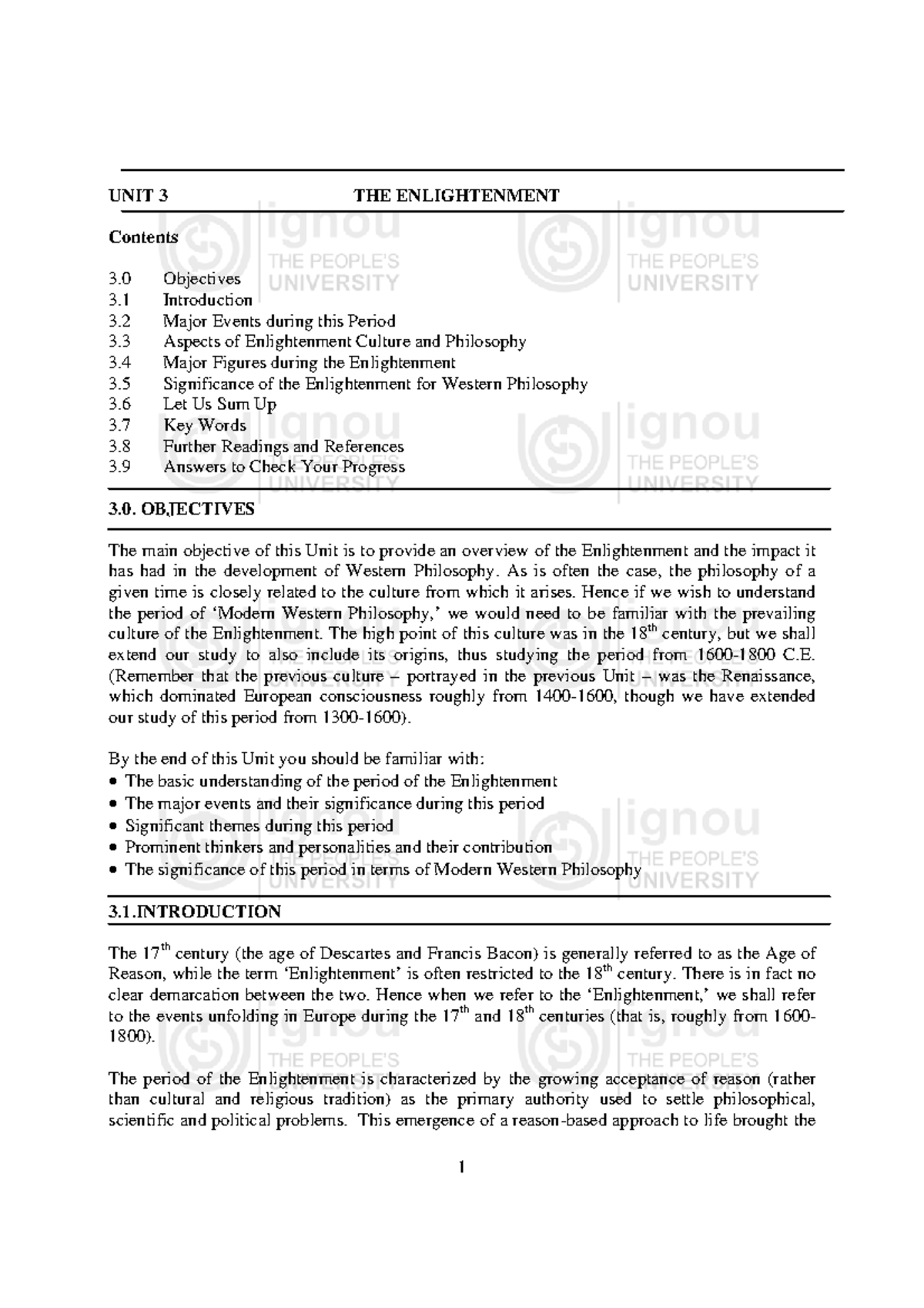 Modern political philosophy - UNIT 3 THE ENLIGHTENMENT Contents 3 ...