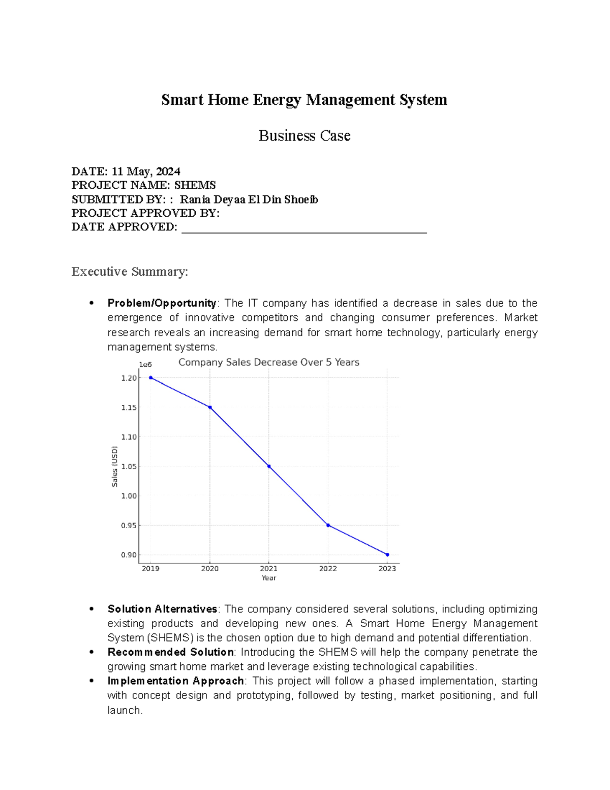 Smart Home Energy Management System Business Case Smart Home Energy