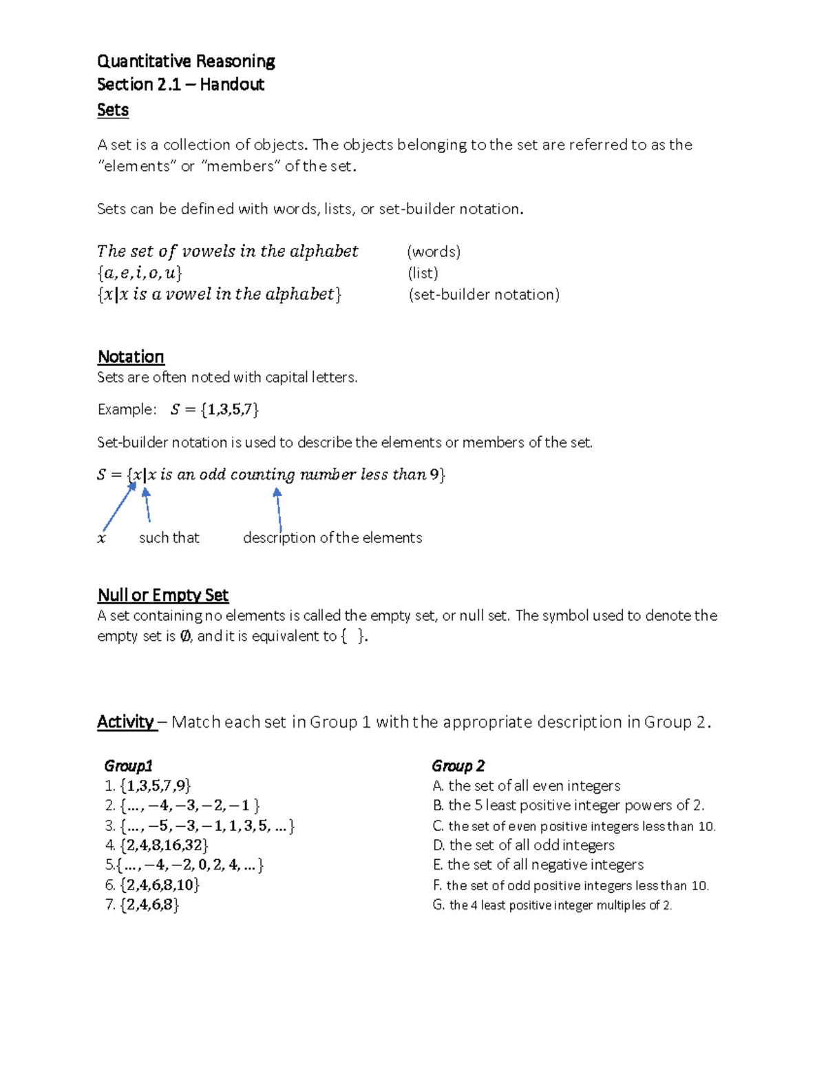 Section 2.1 (Symbols & Terminology) - Quantitative Reasoning Section 2 ...