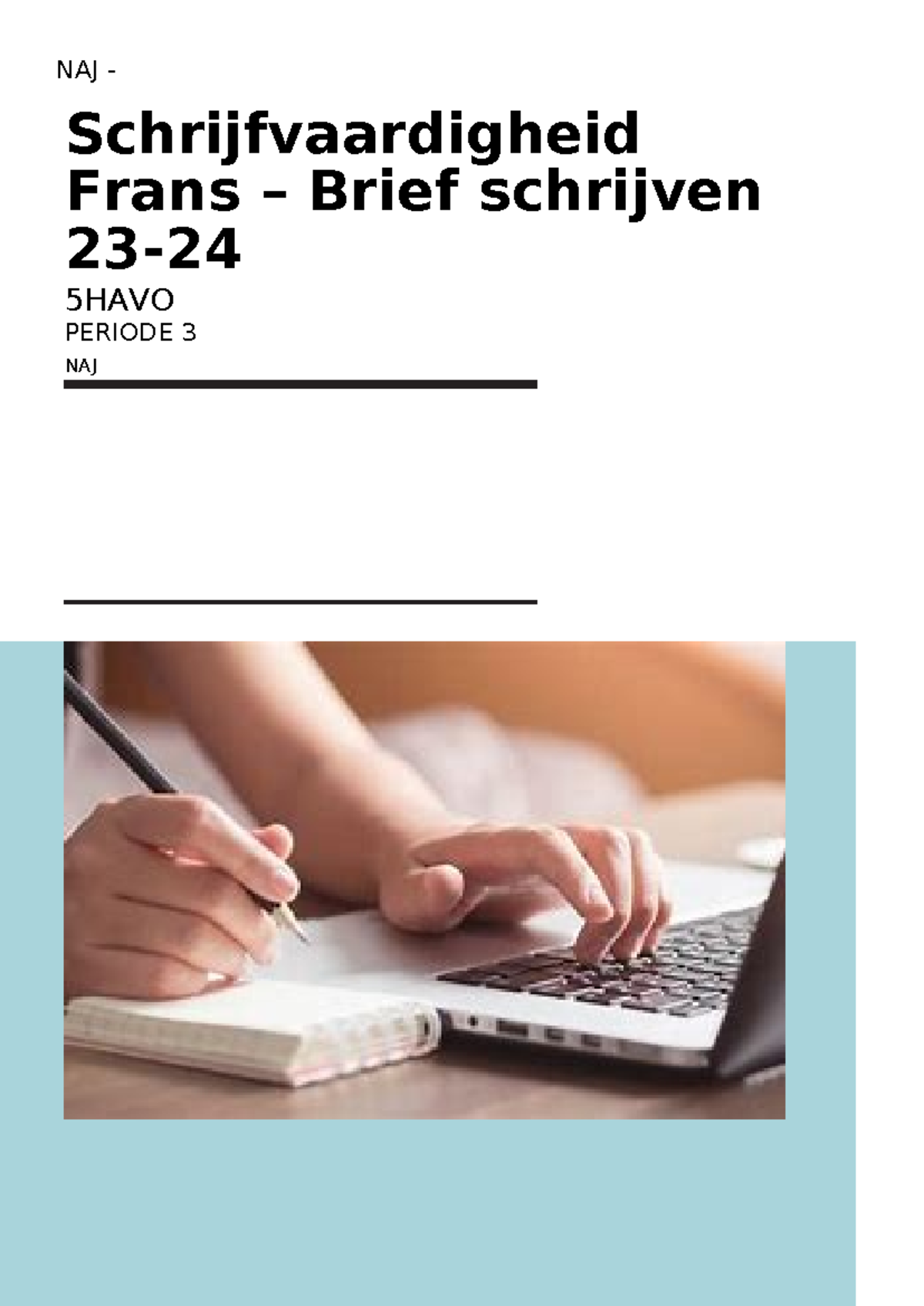 Stencil- Brief Schrijven - Schrijfvaardigheid Frans – Brief schrijven ...