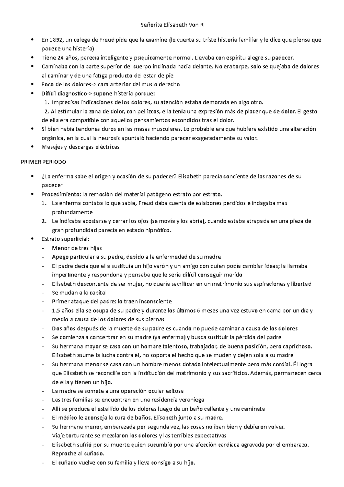Caso Elizabeth Von R - Señorita Elisabeth Von R En 1892, un colega de ...
