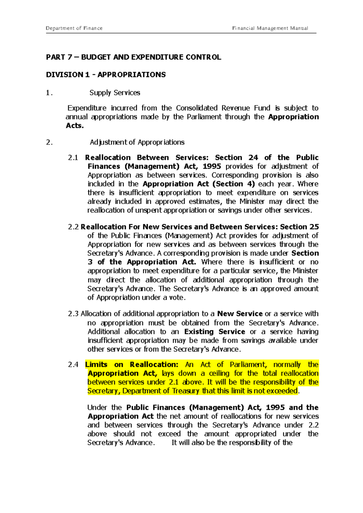 PART 7 PNG State Finance - PART 7 – BUDGET AND EXPENDITURE CONTROL ...