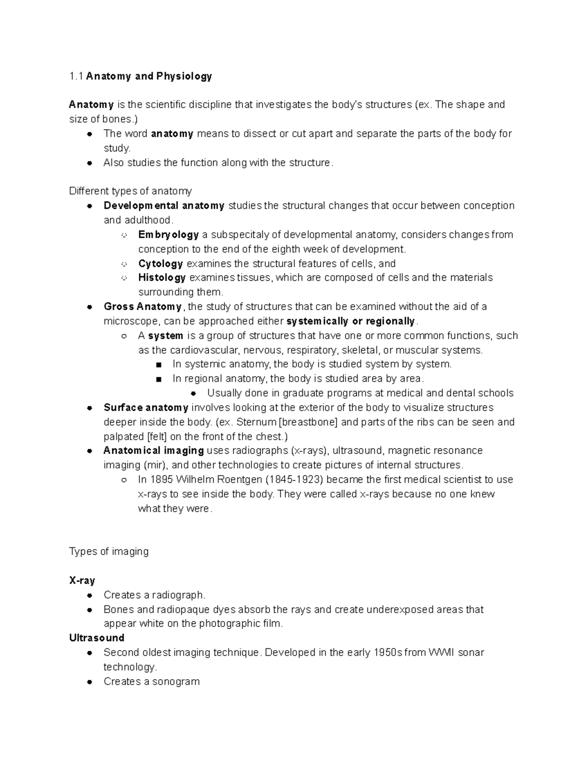 A&P Notes Chapter 1 - 1 Anatomy and Physiology Anatomy is the ...