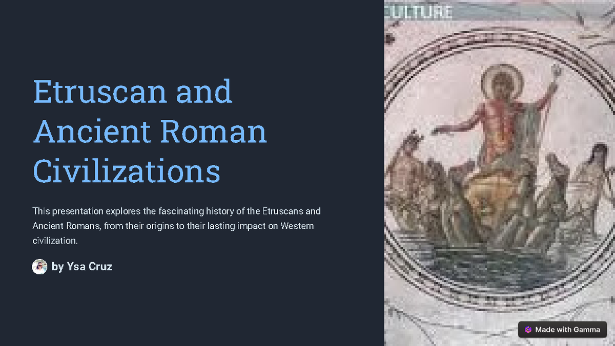 Etruscan and Ancient Roman Civilizations - Etruscan and Ancient Roman ...